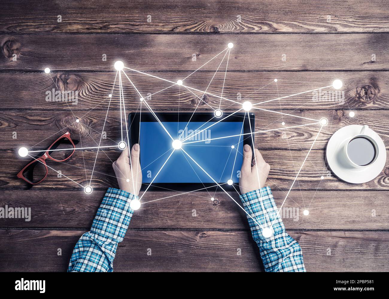 Concept of social communication and networking with social connection ...