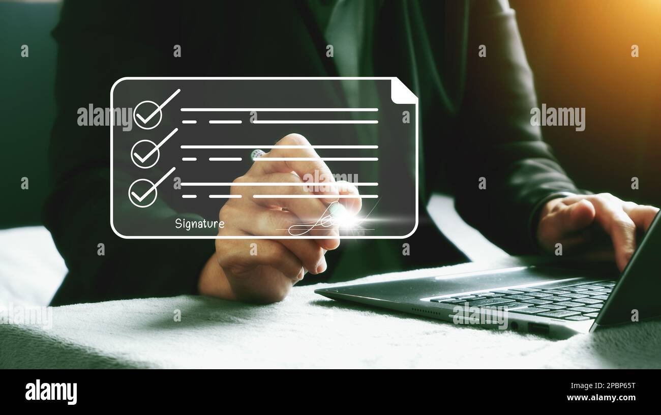 Electronic Signature Concept : Electronic Signing of Digital Documents ...