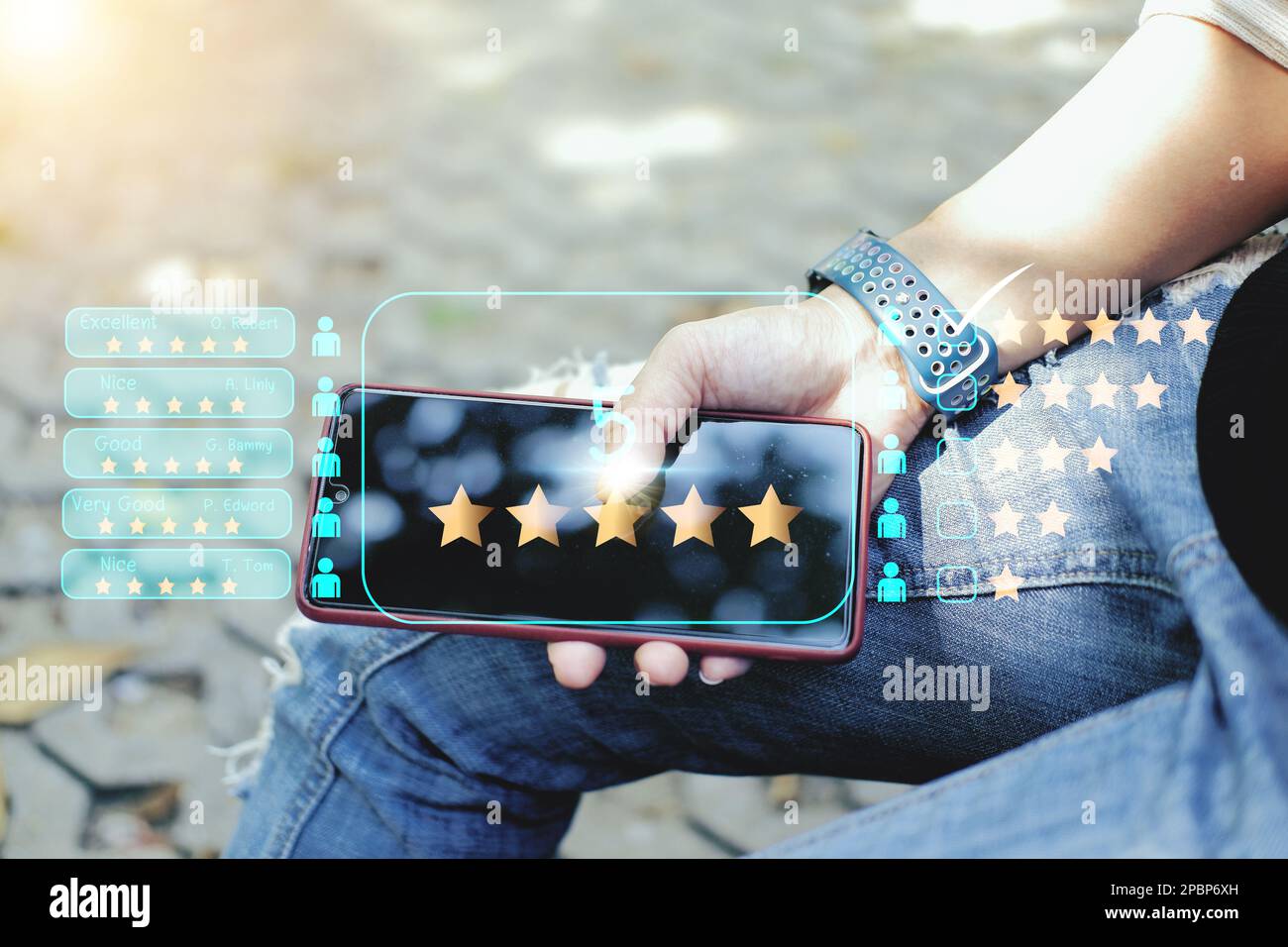 Users rate the service experience on the online application Concept ...