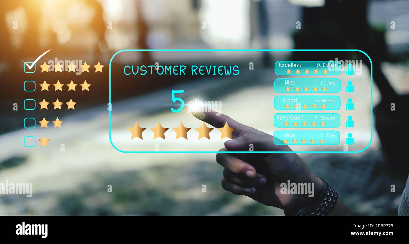 Users rate the service experience on the online application Concept ...