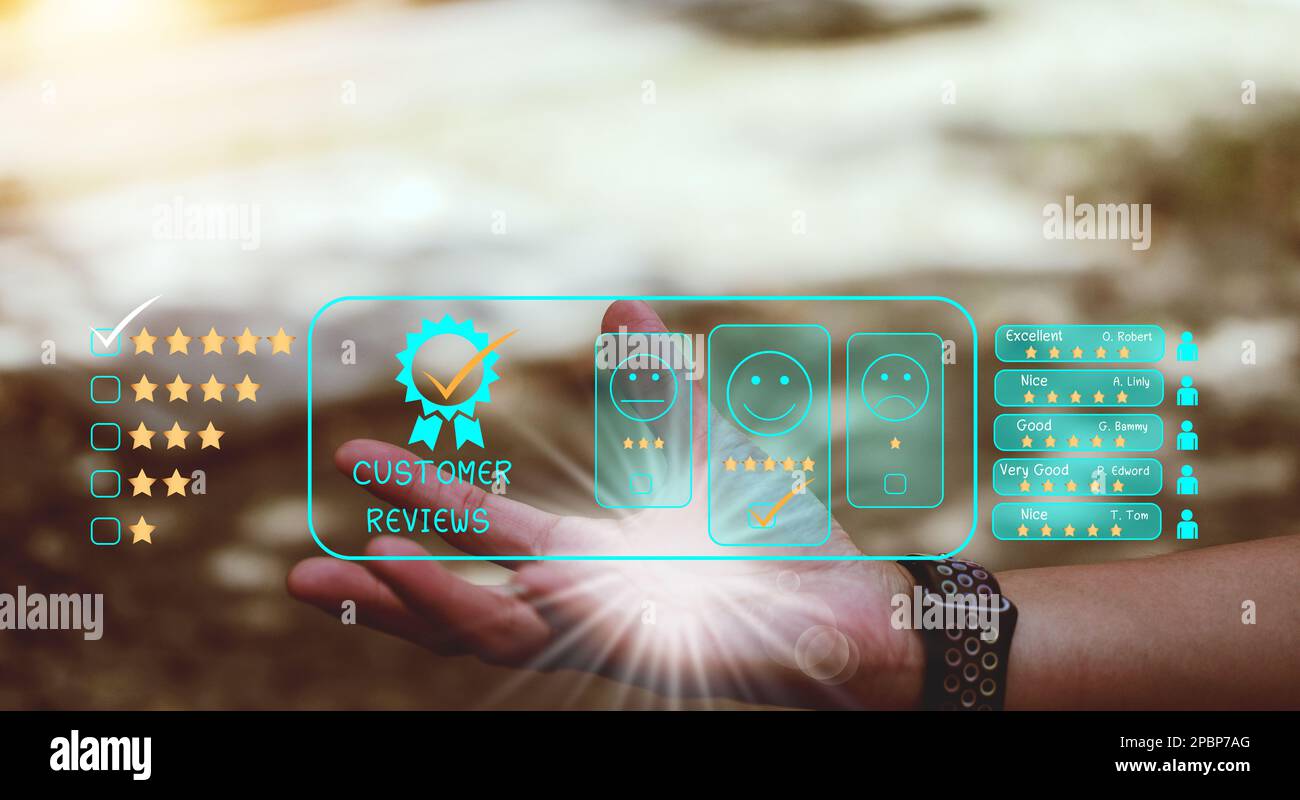 Users rate the service experience on the online application Concept ...