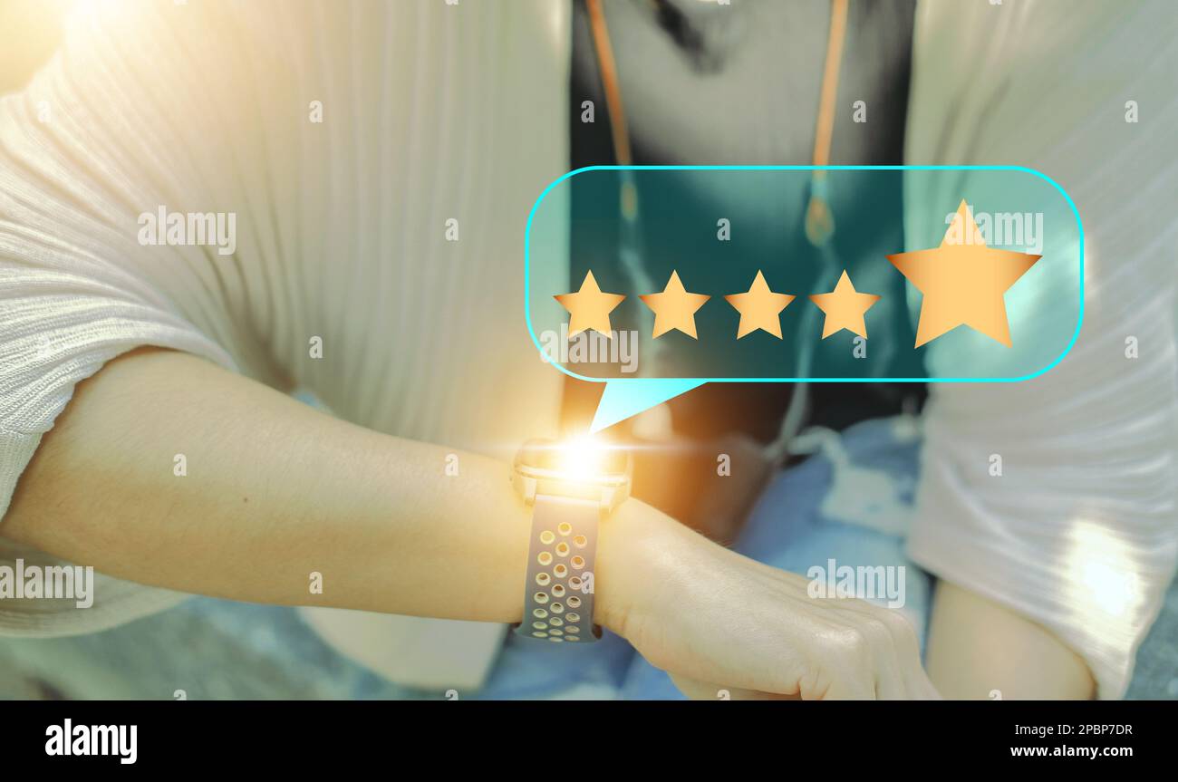 Users rate the service experience on the online application Concept ...