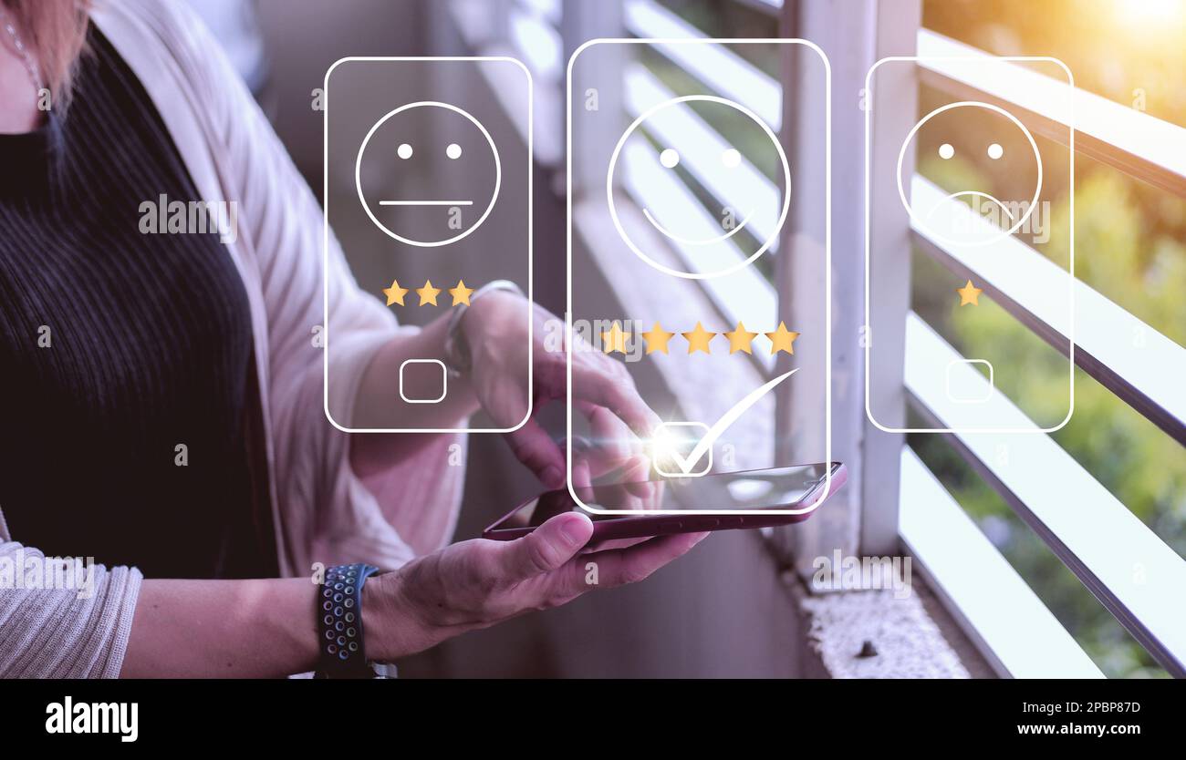 Users rate the service experience on the online application Concept ...
