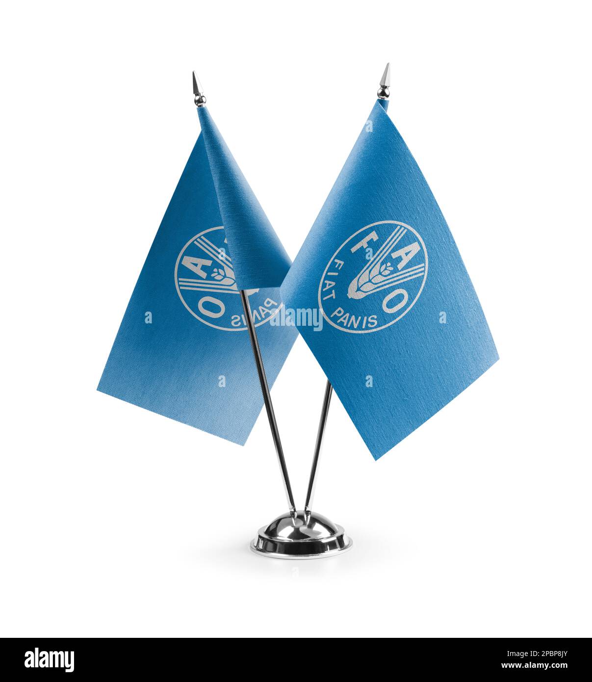 Small national flags of the Food and agriculture organization on a ...