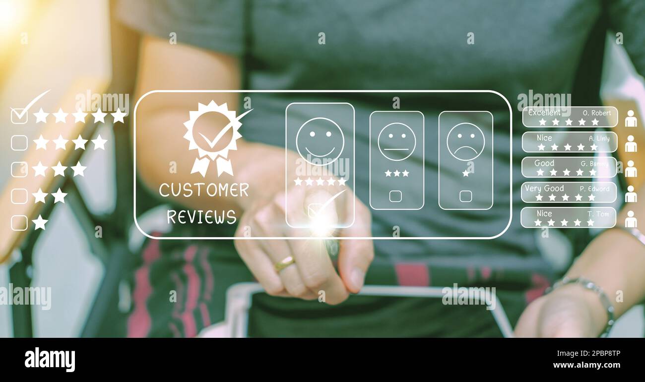 Users rate the service experience on the online application Concept ...