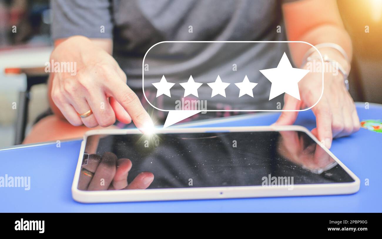 Users rate the service experience on the online application Concept ...