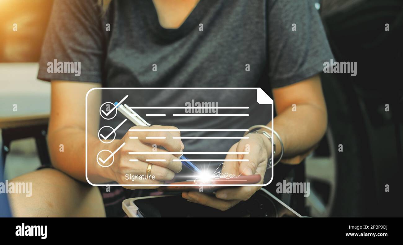 Electronic Signature Concept : Electronic Signing of Digital Documents ...