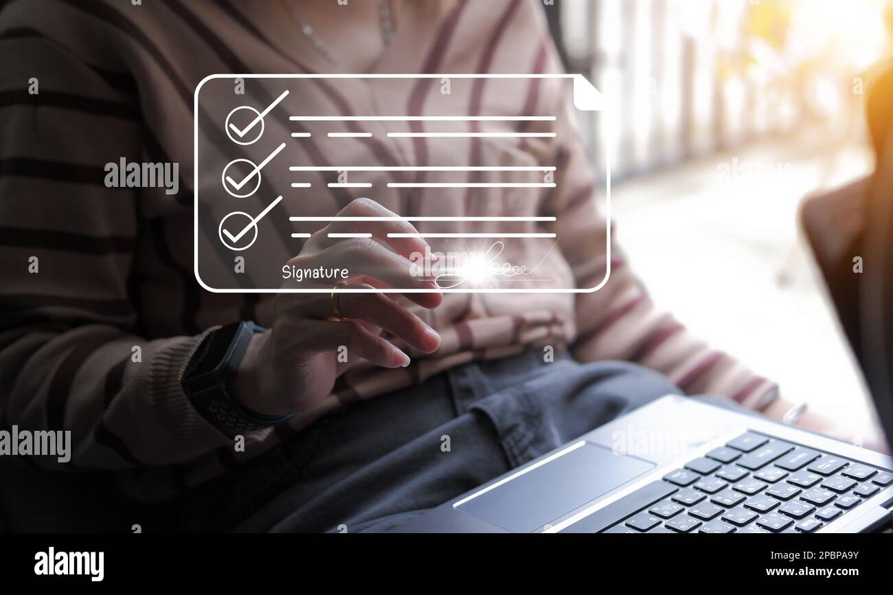 Electronic Signature Concept : Electronic Signing of Digital Documents ...