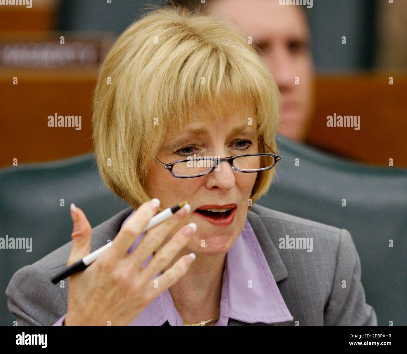 Texas state Rep. Debbie Riddle, R-Houston, questions a witness during a ...