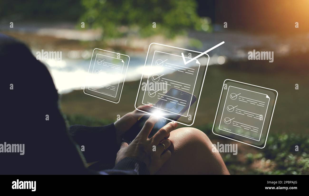 Electronic Signature Concept : Electronic Signing of Digital Documents ...