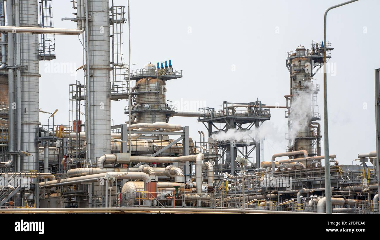 Oil Refinery Gas Chemical Equipment Prodiction import export Concept ...