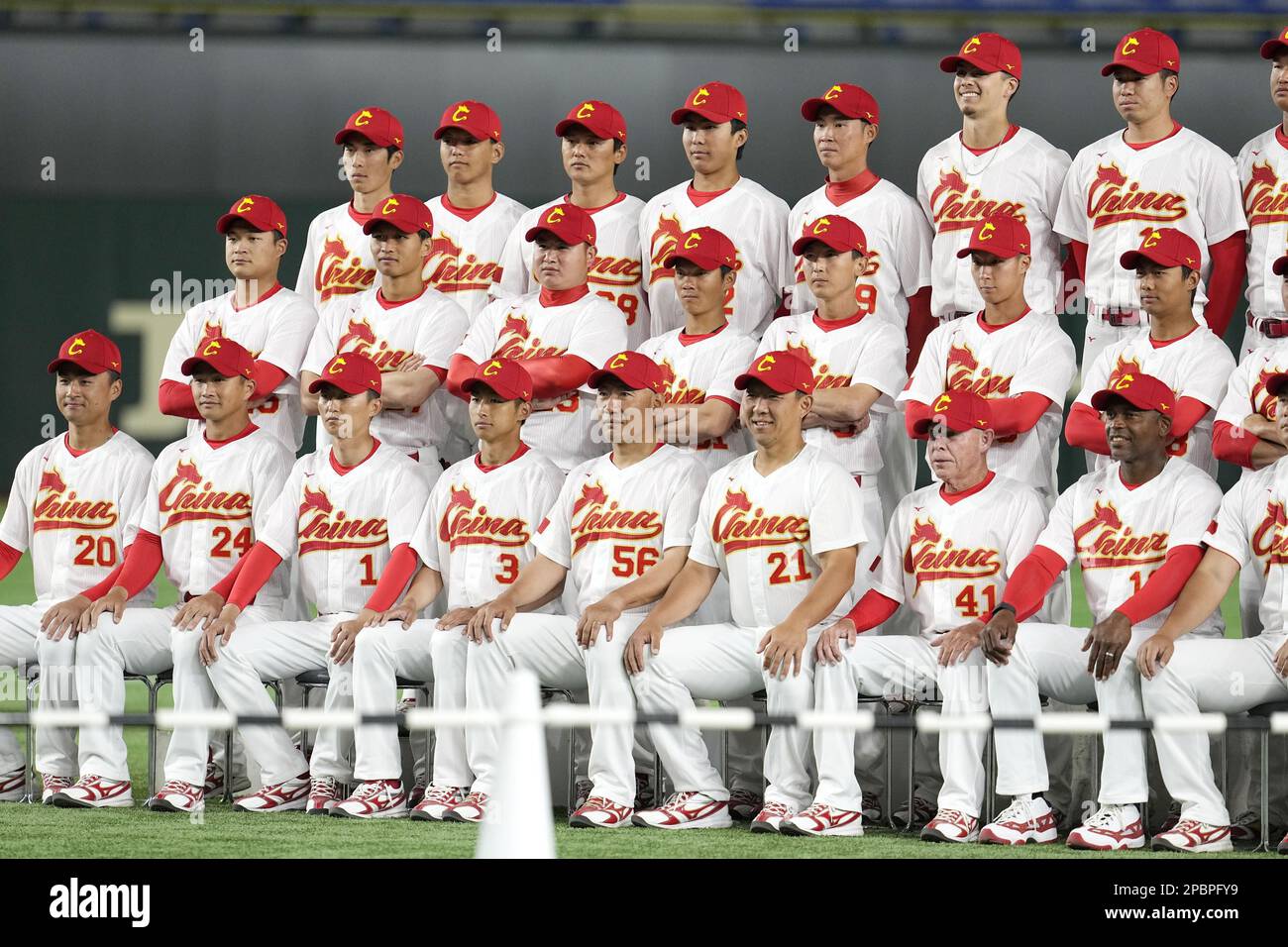 China's World Baseball Classic team manager Dean Treanor (2nd from R on ...