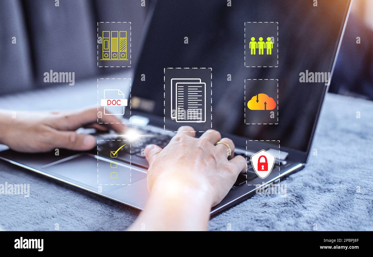 Concept : Document management system , folder and document icon ... Concept : Document management system , folder and document icon ...
