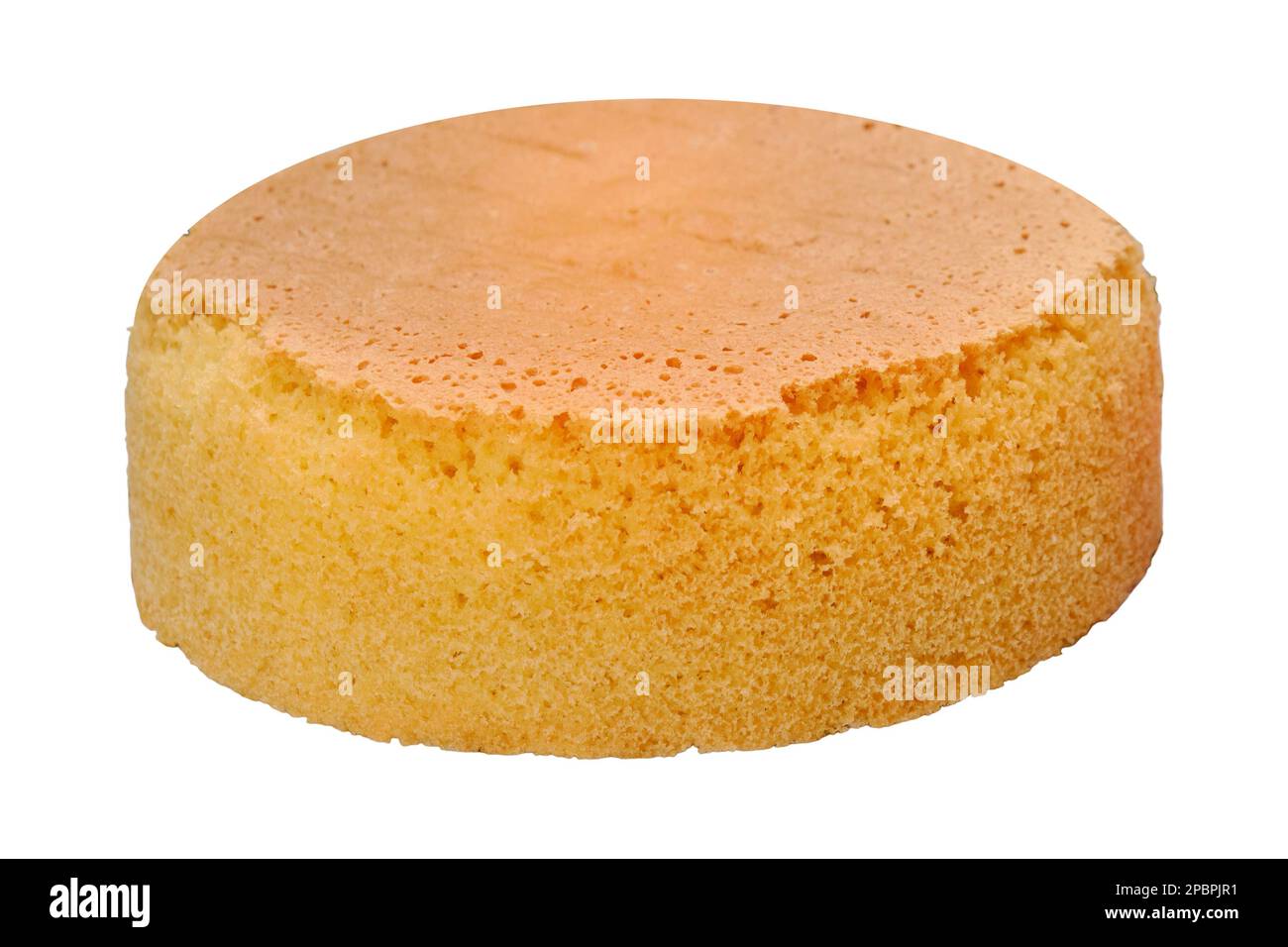 Fresh baked cake biscuit on a metal rack, side view, isolated on a ...