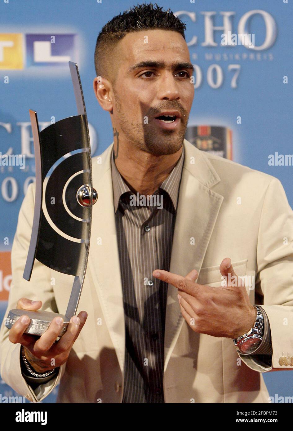 German singer Bushido poses for the photographers after the Echo 2007 ...