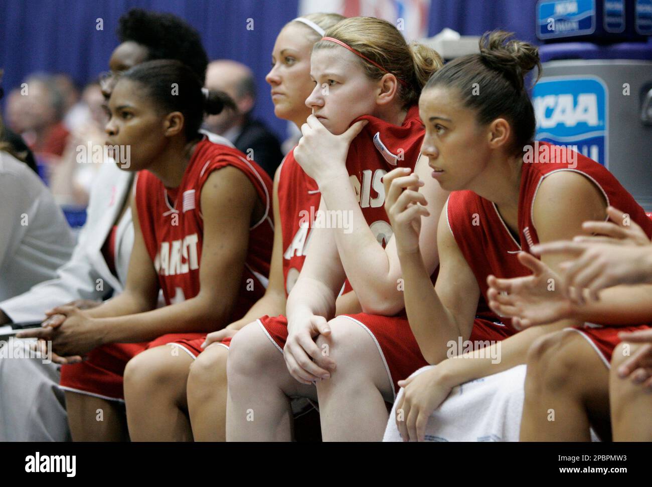 Marist players Shannon Minter, left, Courtney Kolesar, Sarah Smrdel and ...