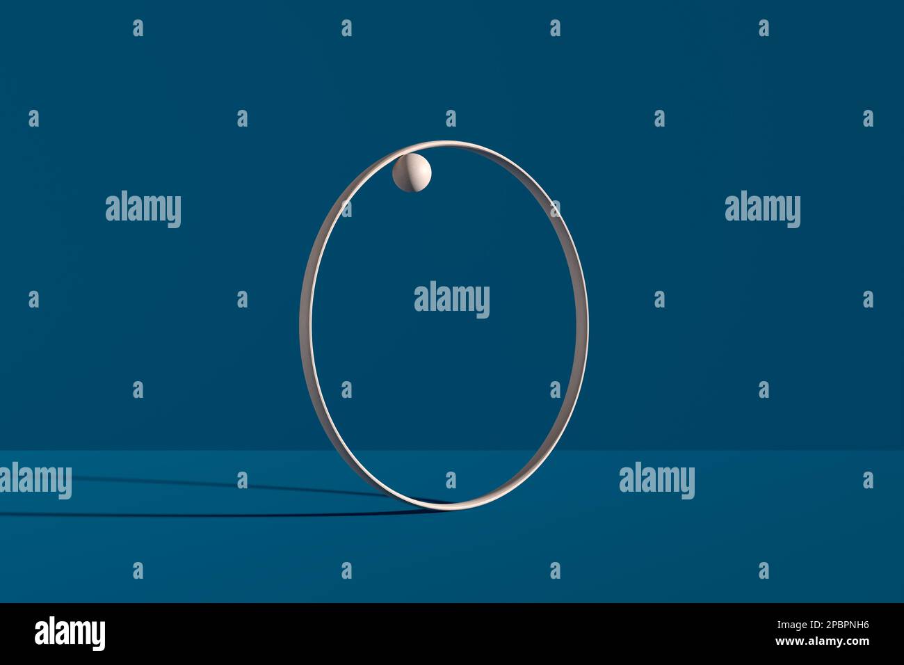 Vicious cycle or circle concept. Wooden sphere and circle levitation ...