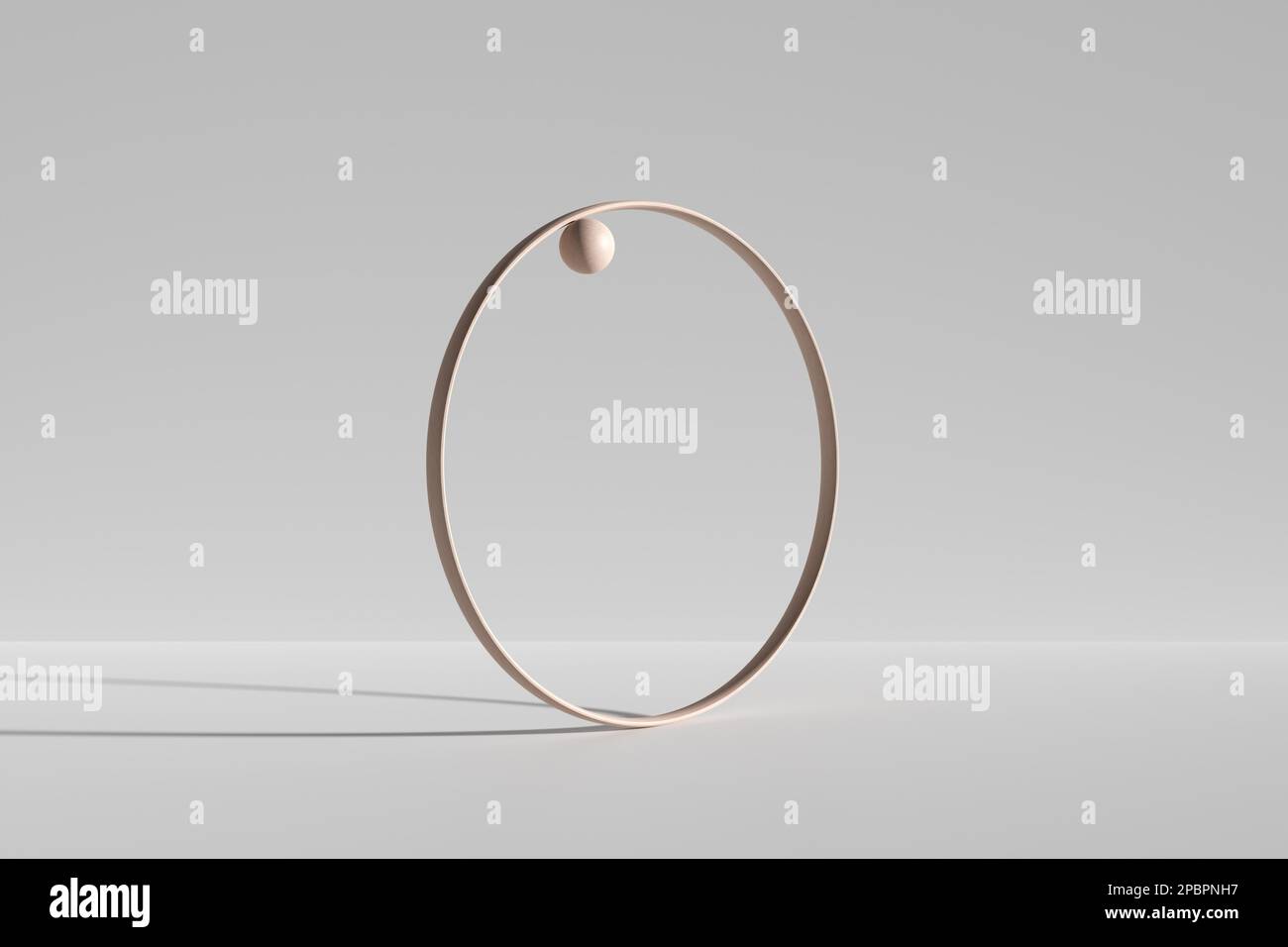 Vicious cycle or circle concept. Wooden sphere and circle levitation ...