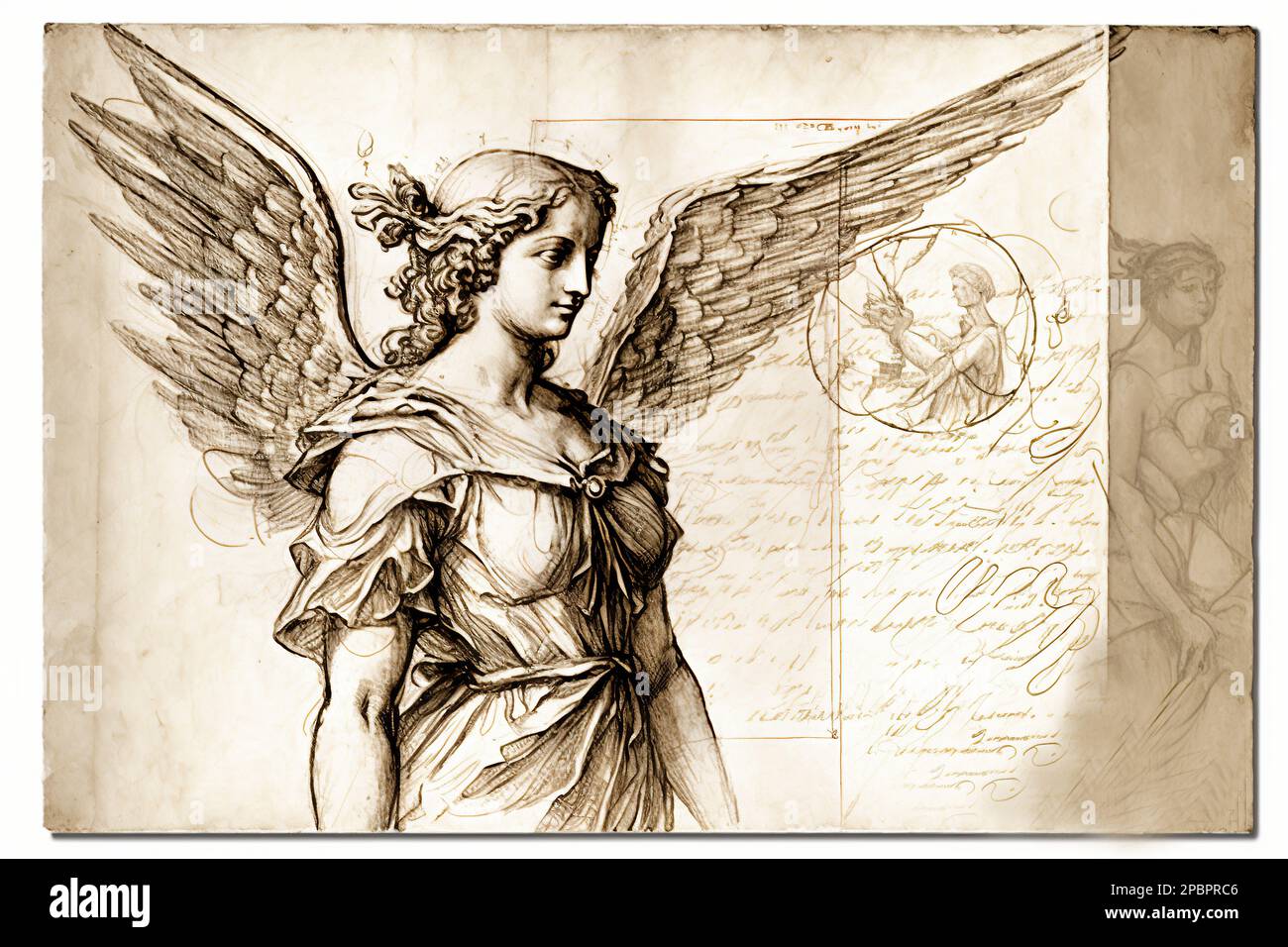 Drawing leonardo da vinci angel Cut Out Stock Images & Pictures - Alamy