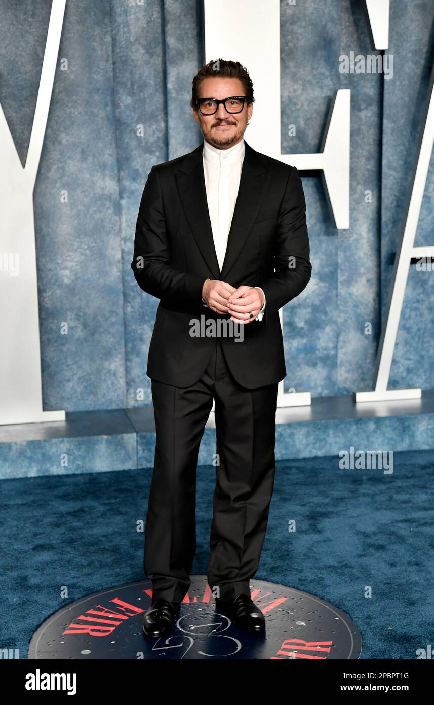 Pedro Pascal arrives at the Vanity Fair Oscar Party on Sunday, March 12 ...