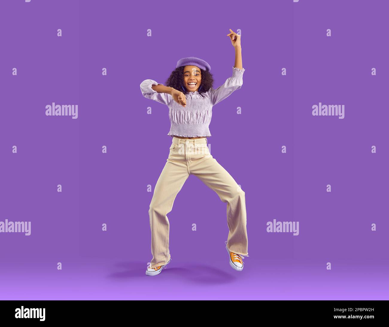 Smiling biracial girl dance Gangnam style Stock Photo - Alamy