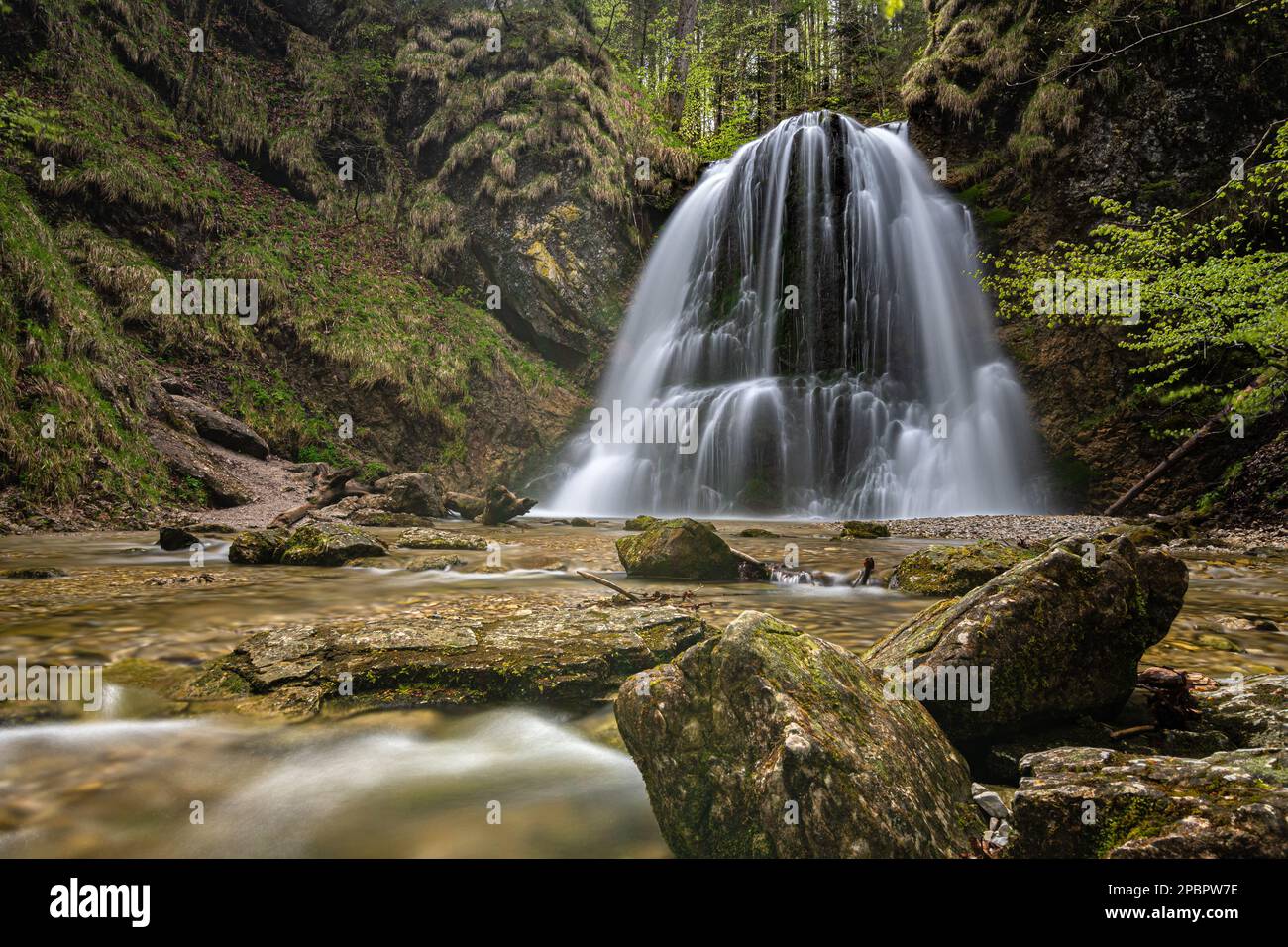 Josefstal Waterfall, Bavaria, County Schliersee, Germany Stock Photo ...
