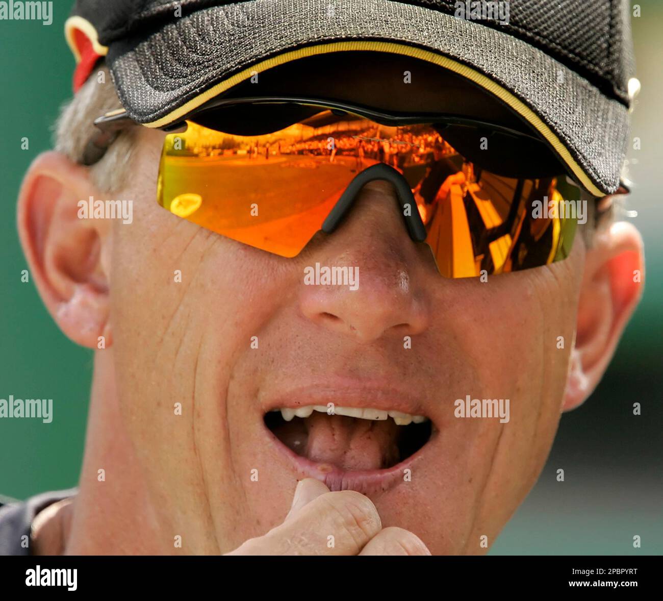 Pittsburgh Pirates manager Jim Tracy waits for the start of spring ...