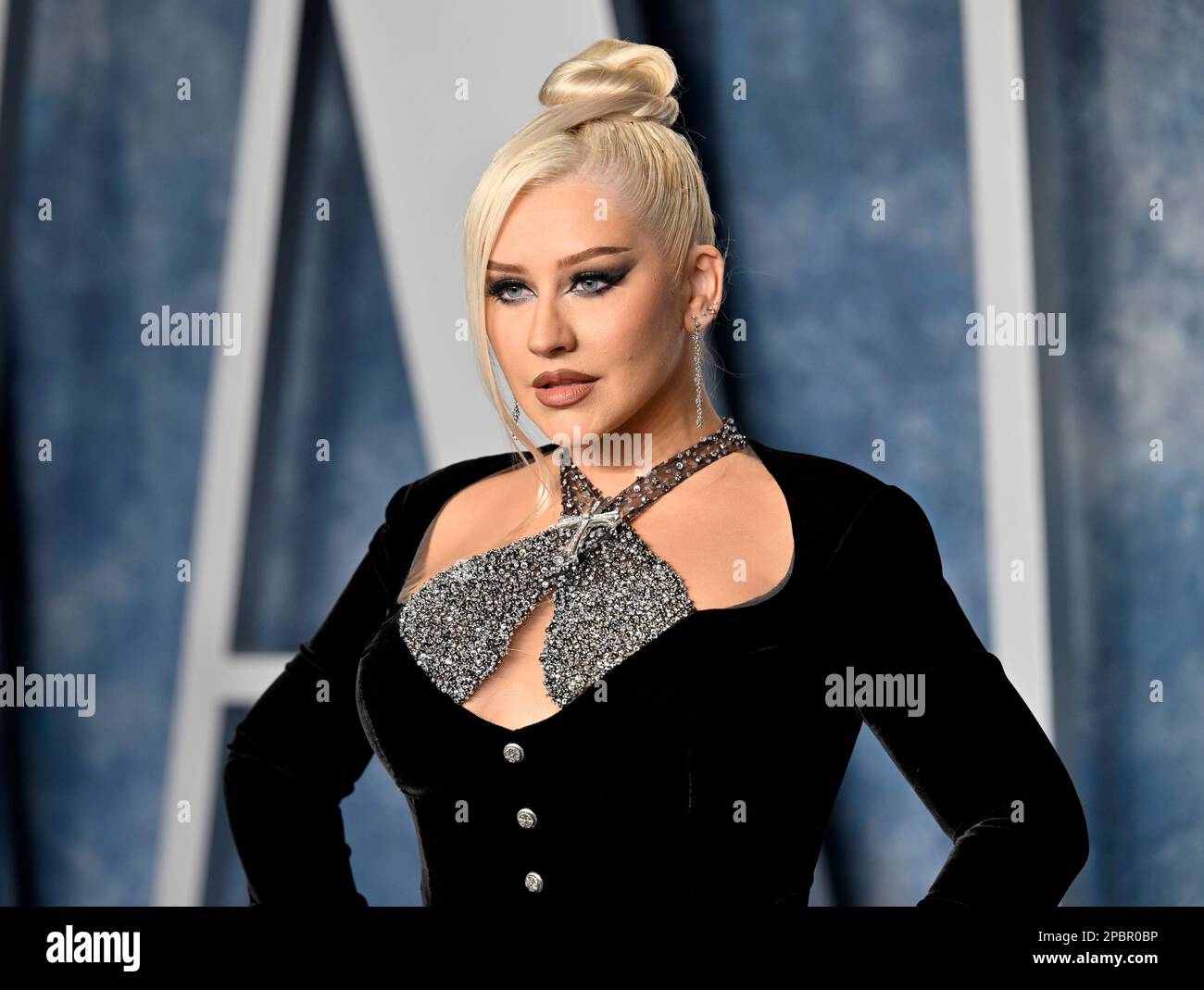 Christina Aguilera arrives at the Vanity Fair Oscar Party on Sunday ...