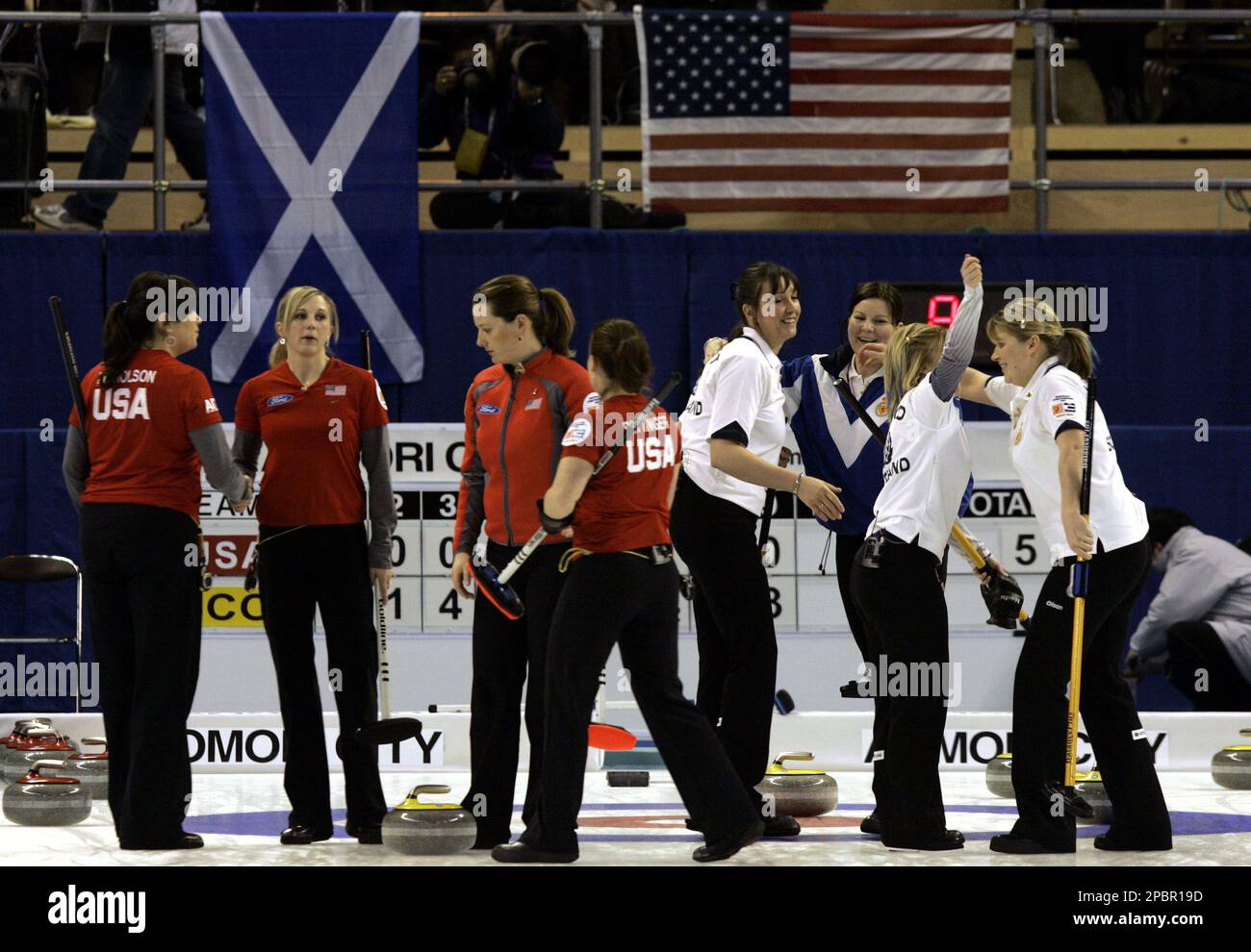 Scotland's rink, from right Lorna Vevers, skip Kelly Wood, Lindsay Wood ...