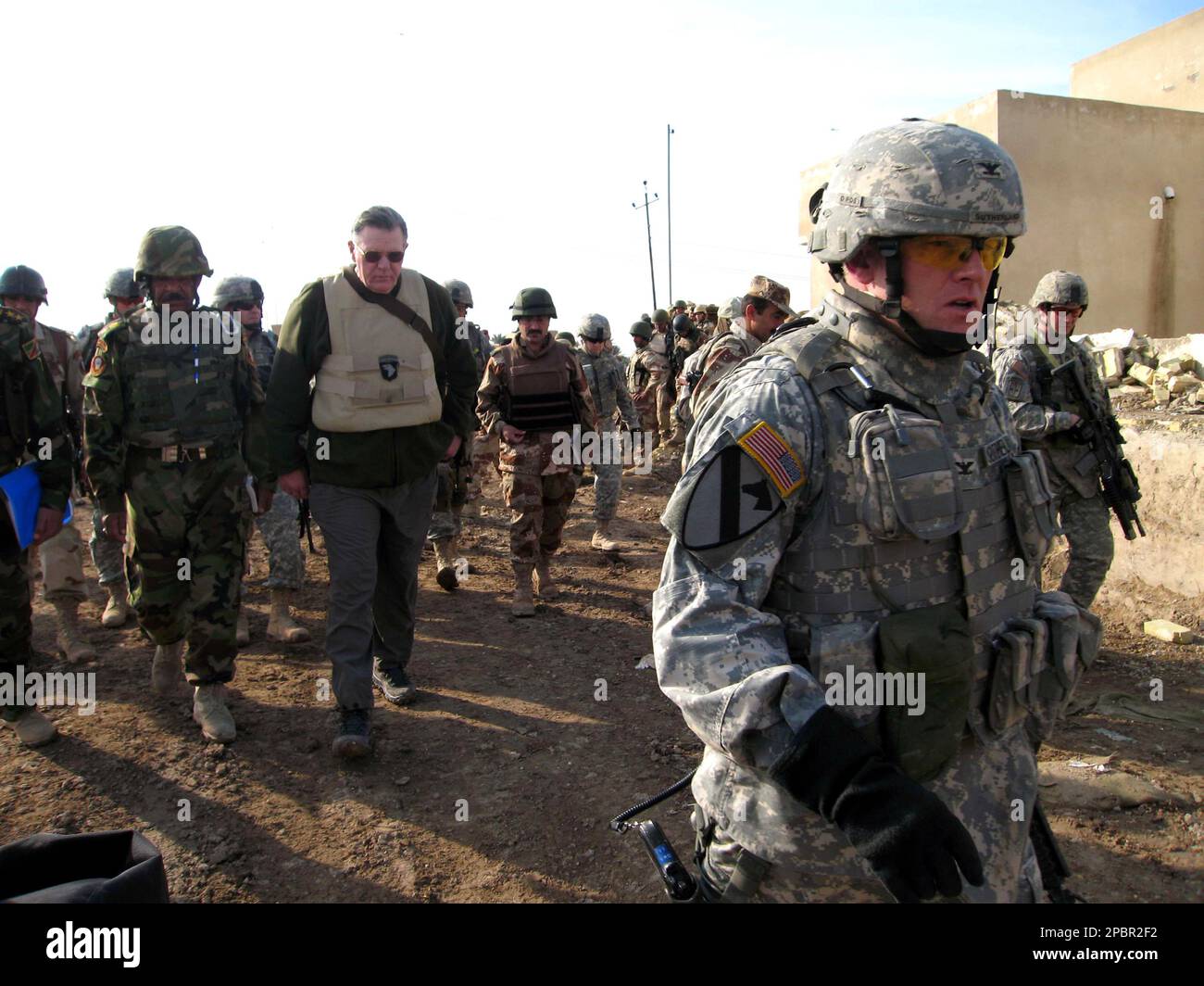 Col. David Sutherland , front right, commander of the 1st Cavalry ...