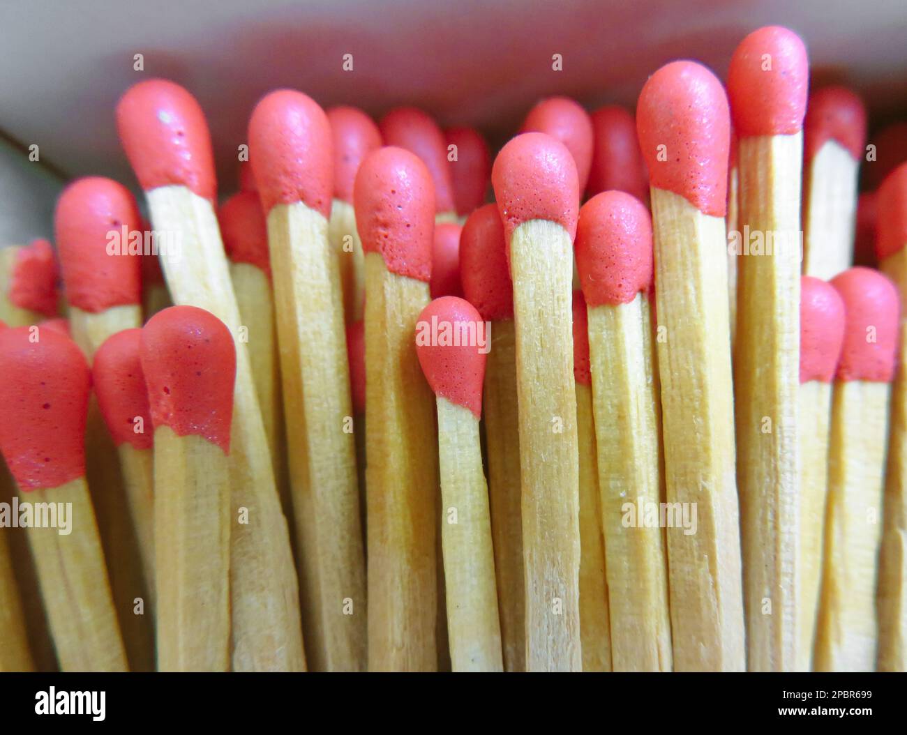 Wooden matches with red heads close up Stock Photo - Alamy