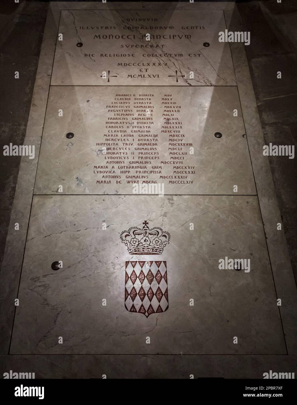 Tombstone of the Monegasque royalty, the Grimaldi's at the Saint ...