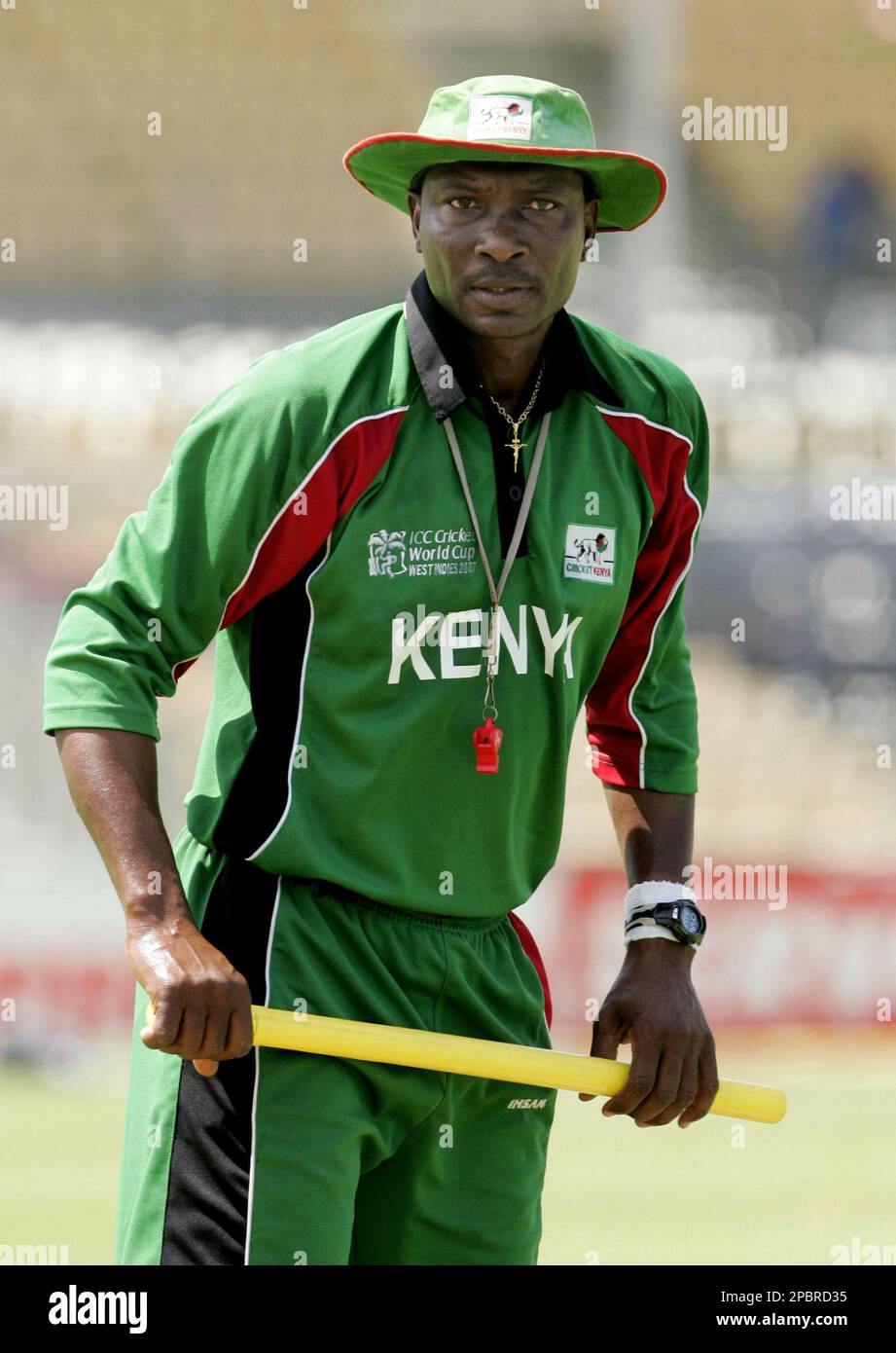 Kenya's head coach and former West Indies bowler Roger Harper is seen ...