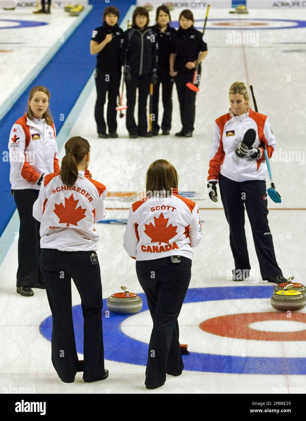 Team Canada's Renee Simons, Jeanna Schraeder, Kelly Scott and Sasha ...