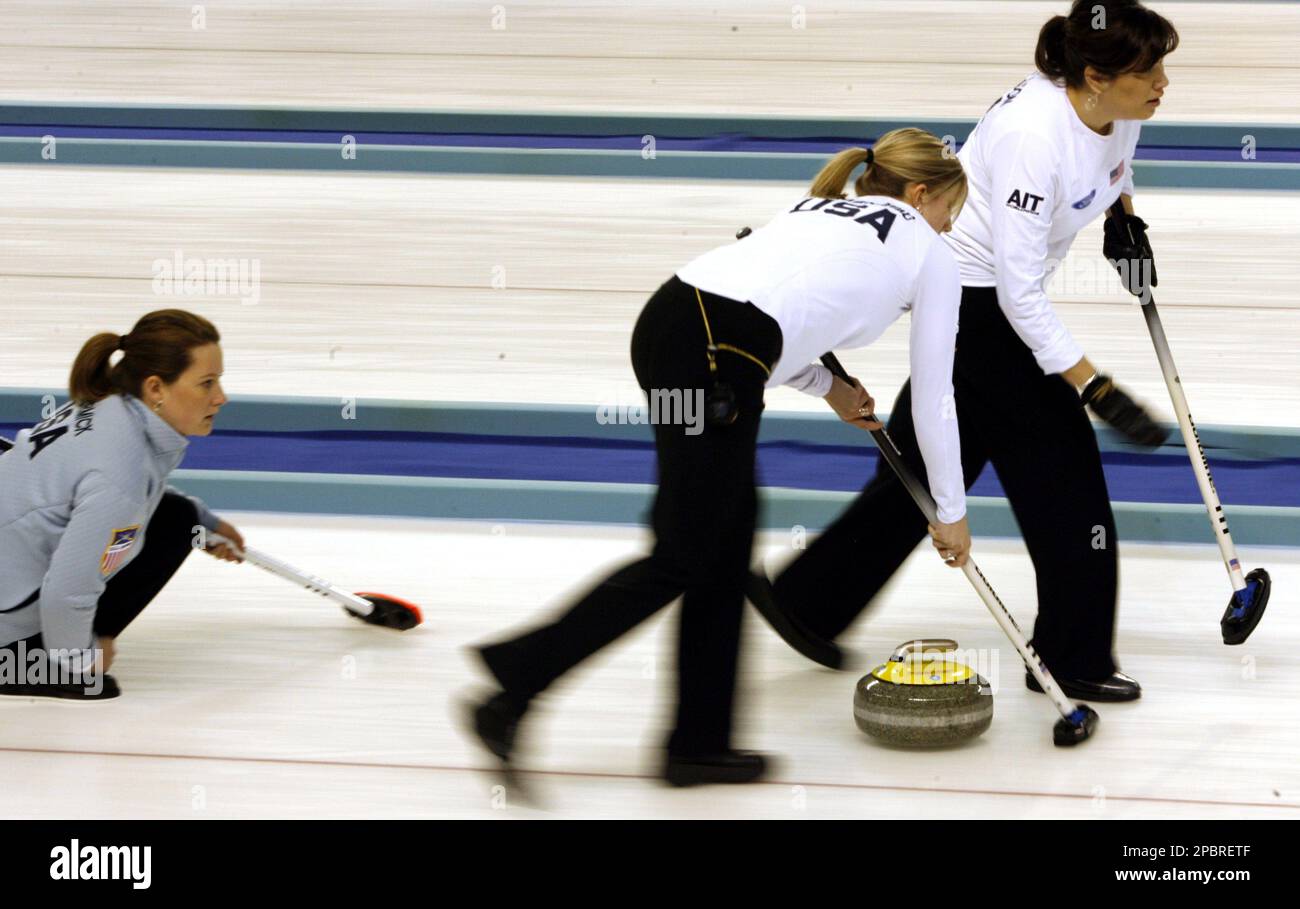 United State's Debbie McCormick, left looks on as Natalie Nicholson ...
