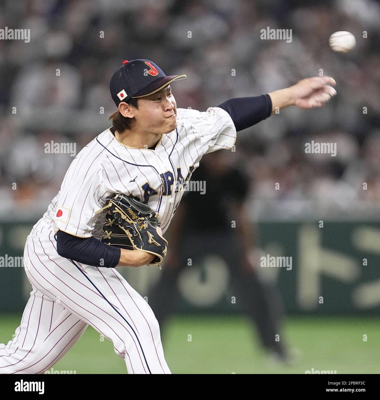 Hiroya Miyagi of Japan pitches against the Czech Republic in a World ...