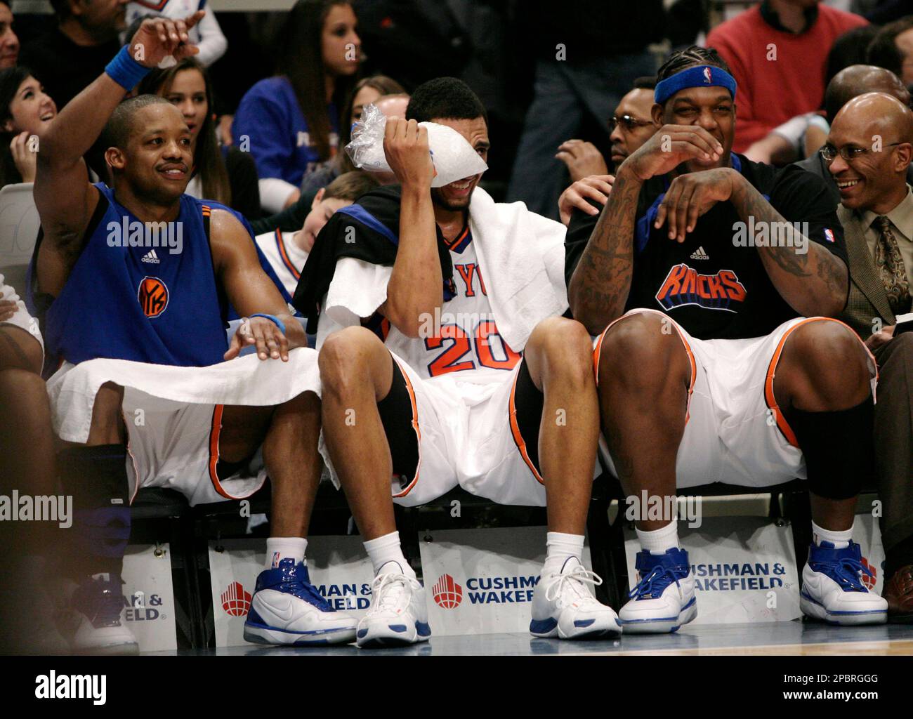 From left to right, New York Knicks' Steve Francis, Channing Frye and ...