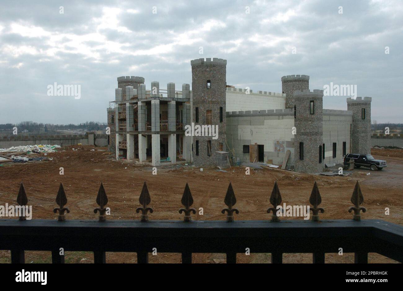 A view of the ongoing reconstruction of The Castle Farm of Thomas R ...