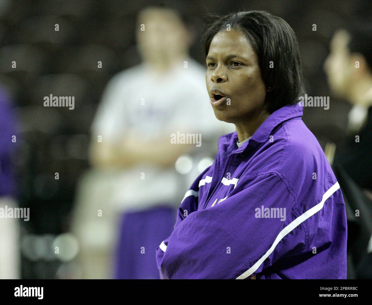 LSU women's assistant basketball coach Carla Berry works with the team ...