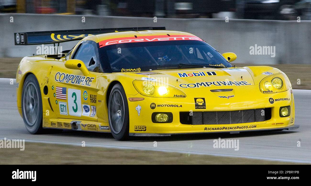 Corvette Racing Team driver Jan Magnussen, of Denmark, accelerates into ...