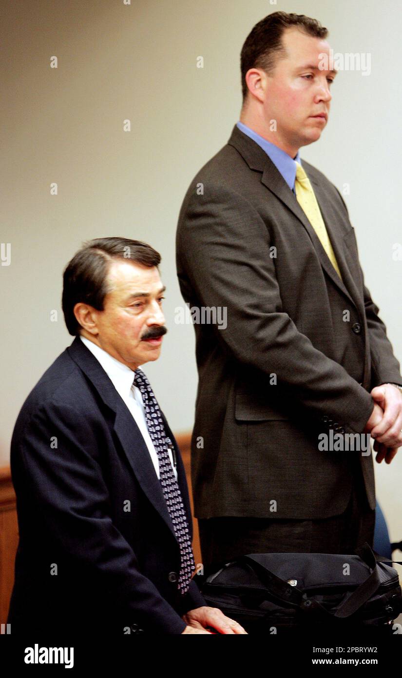 New Jersey state trooper Robert Higbee, right, and his attorney D ...