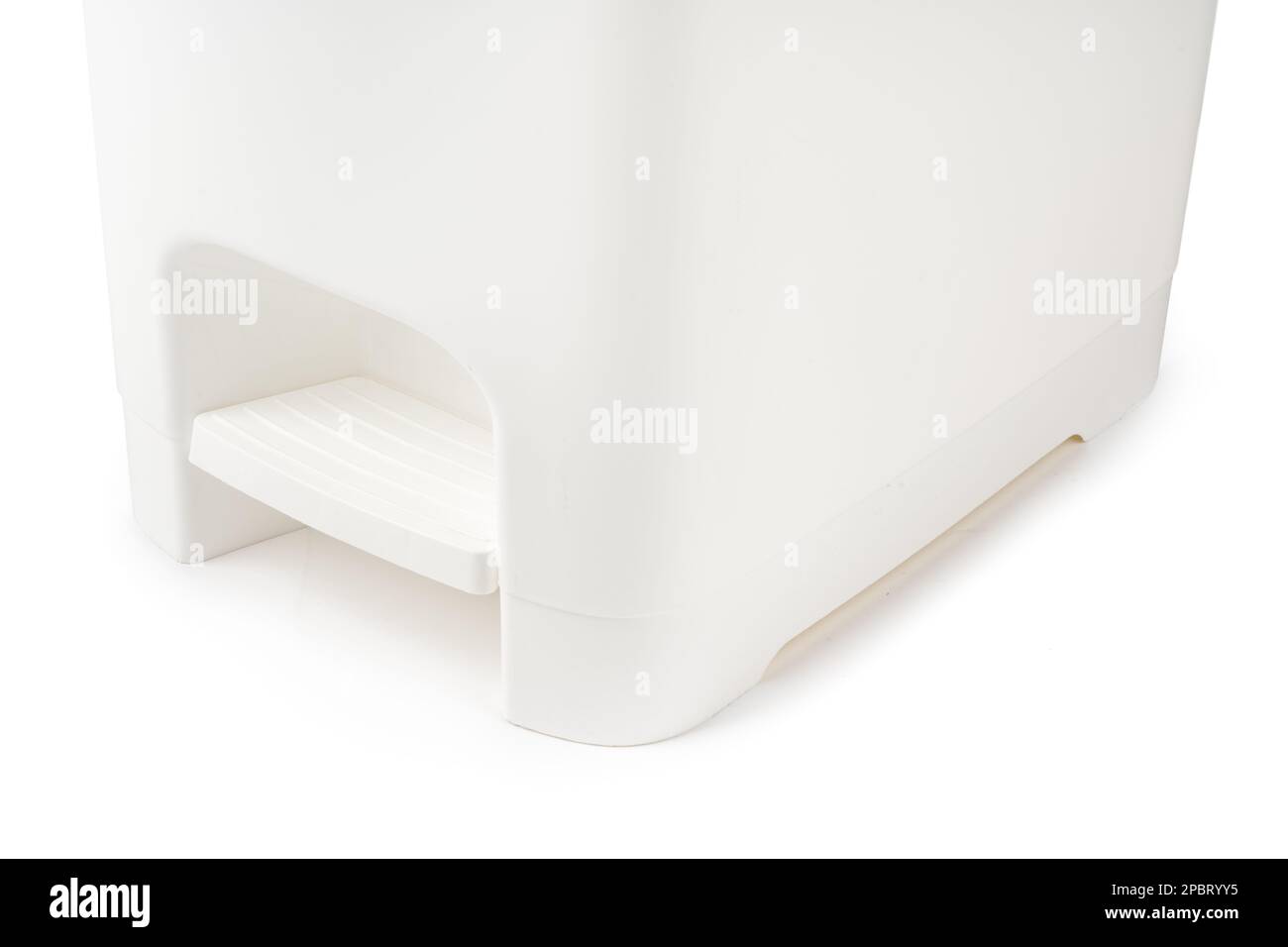 White plastic waste bin isolated on white Stock Photo - Alamy