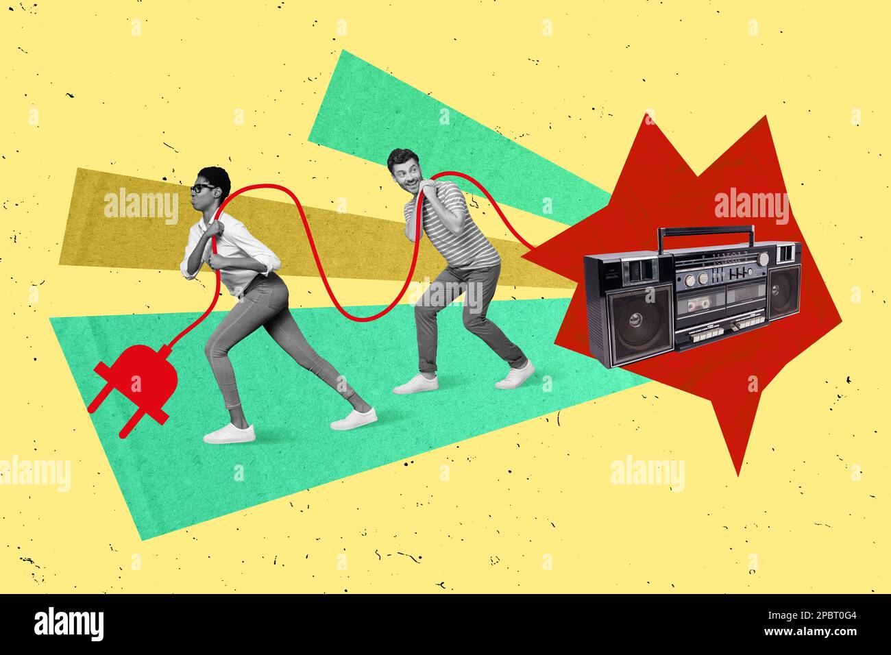 Yellow cassette tape woman hi-res stock photography and images - Alamy