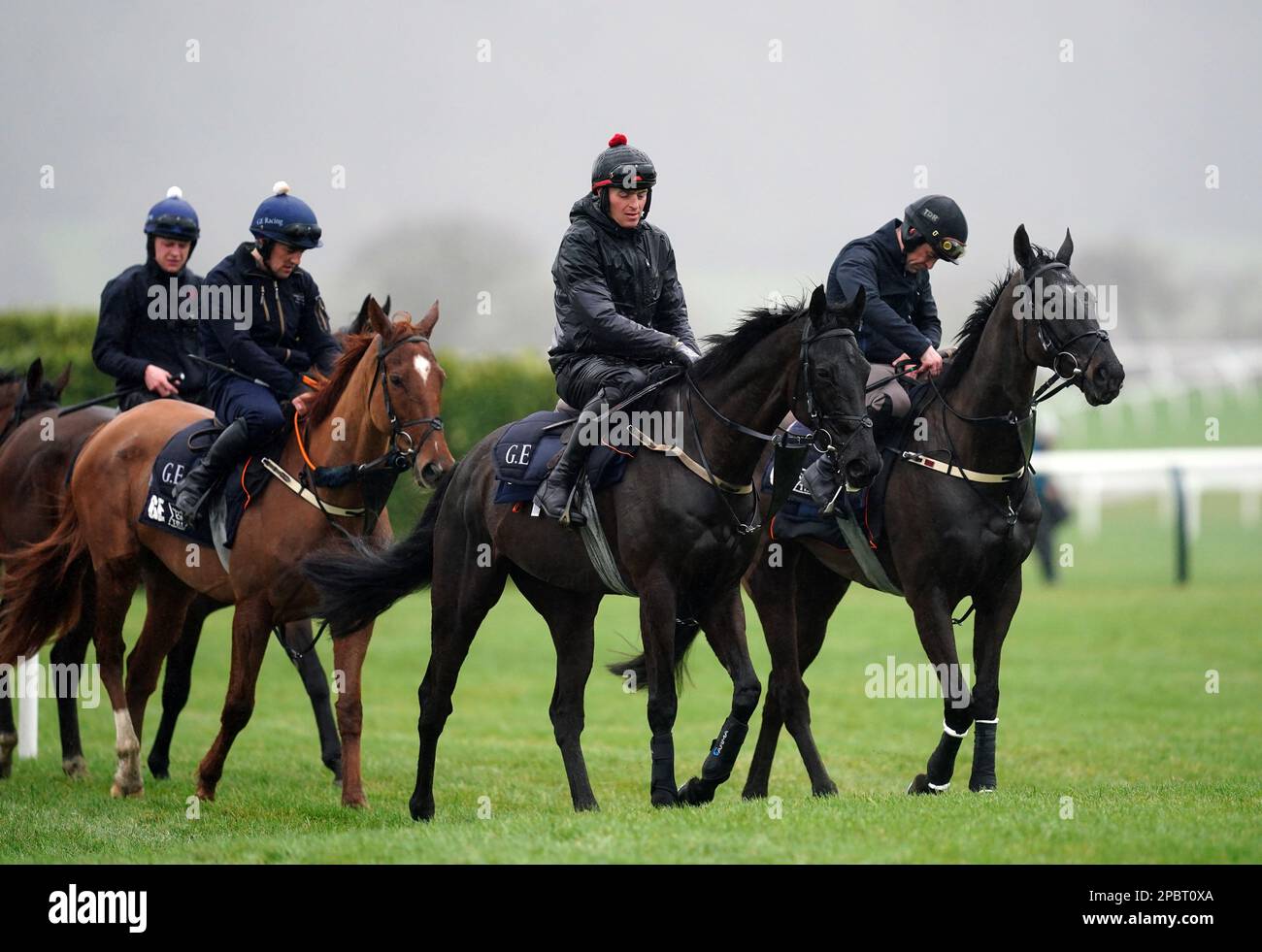 Keith Donoghue aboard Delta Work on the gallops, ahead of the 2023 ...