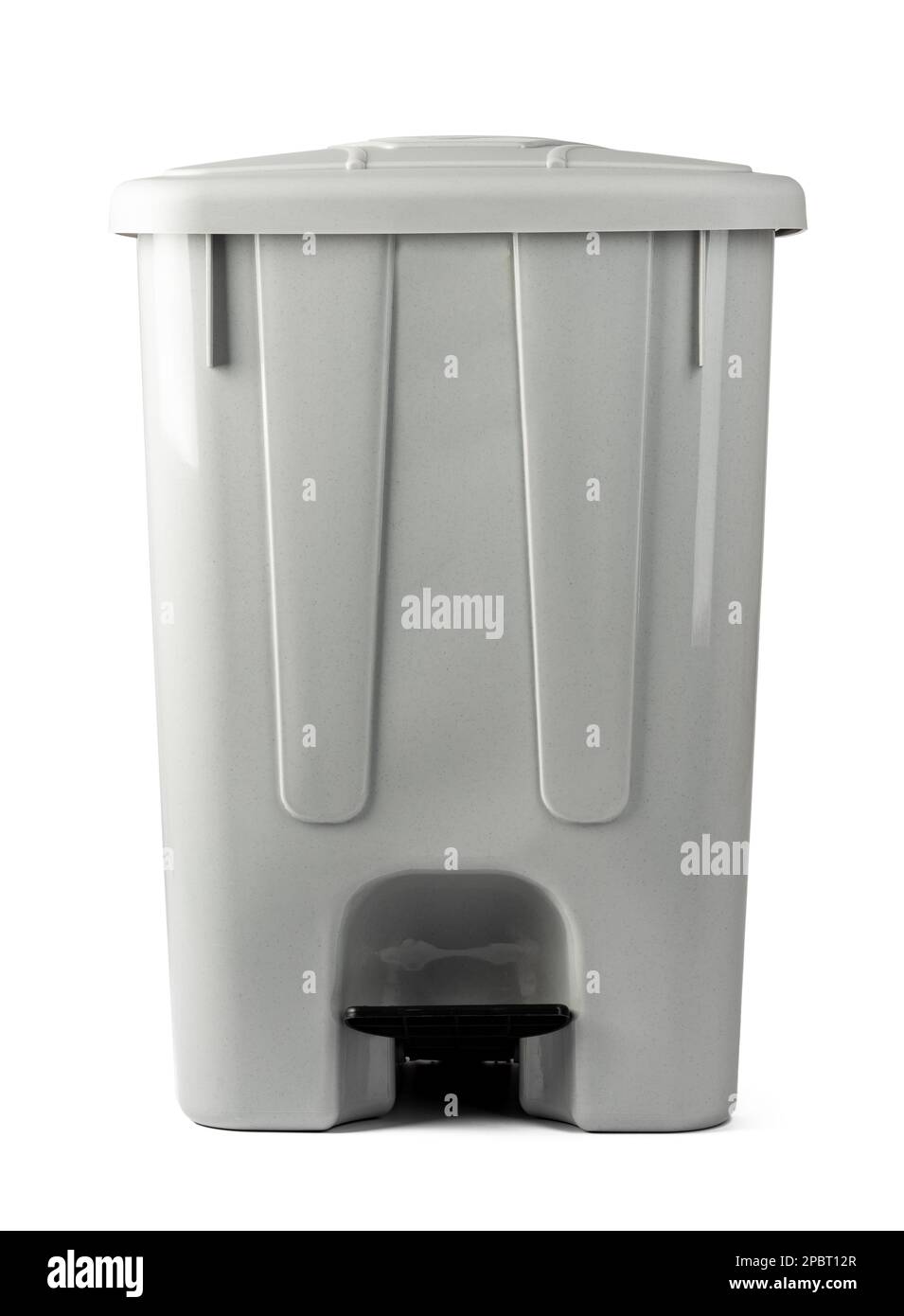 Gray plastic waste bin isolated on white Stock Photo - Alamy