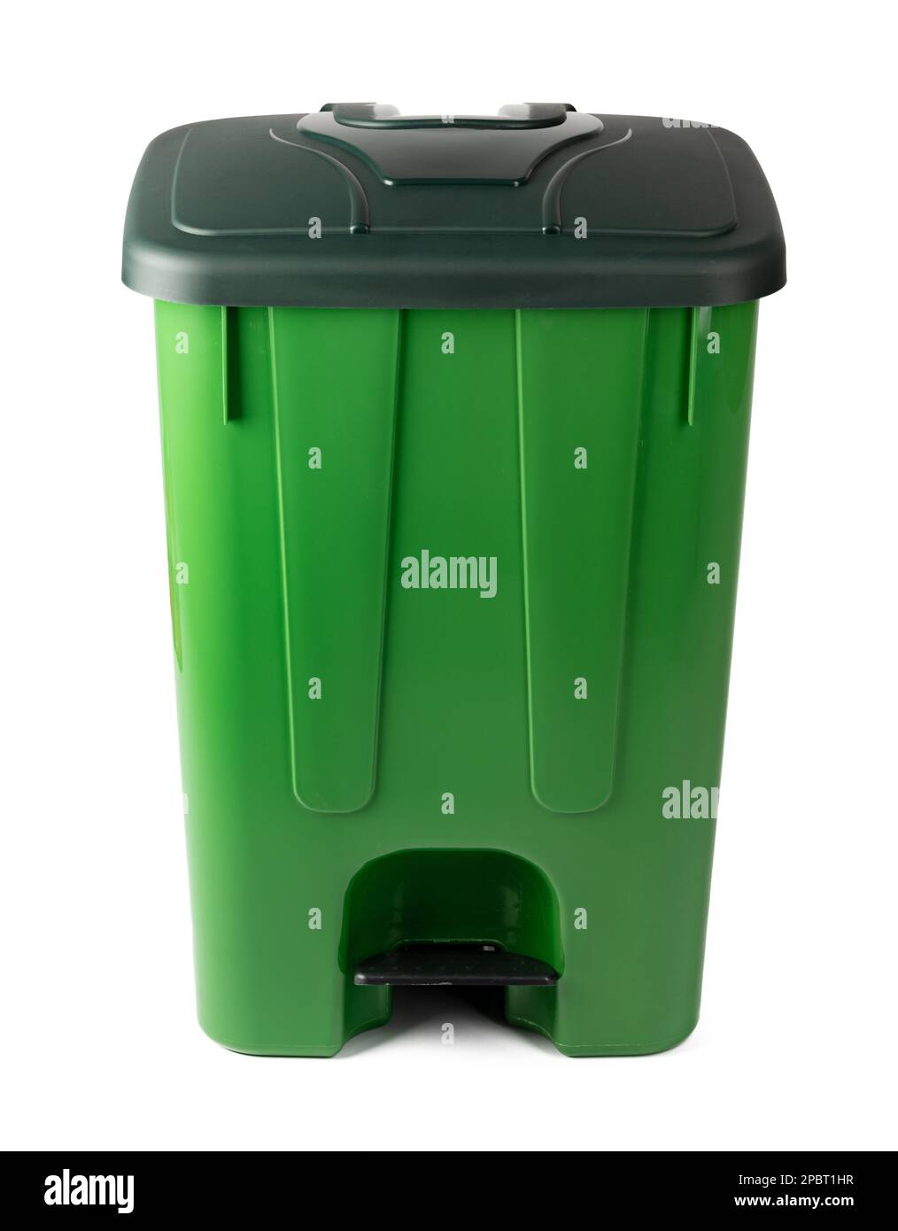 Green recycle bin isolated on white background Stock Photo - Alamy