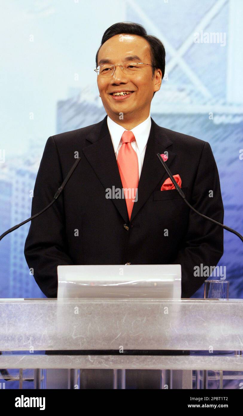 Lawmaker and chief executive candidate Alan Leong poses before a debate ...
