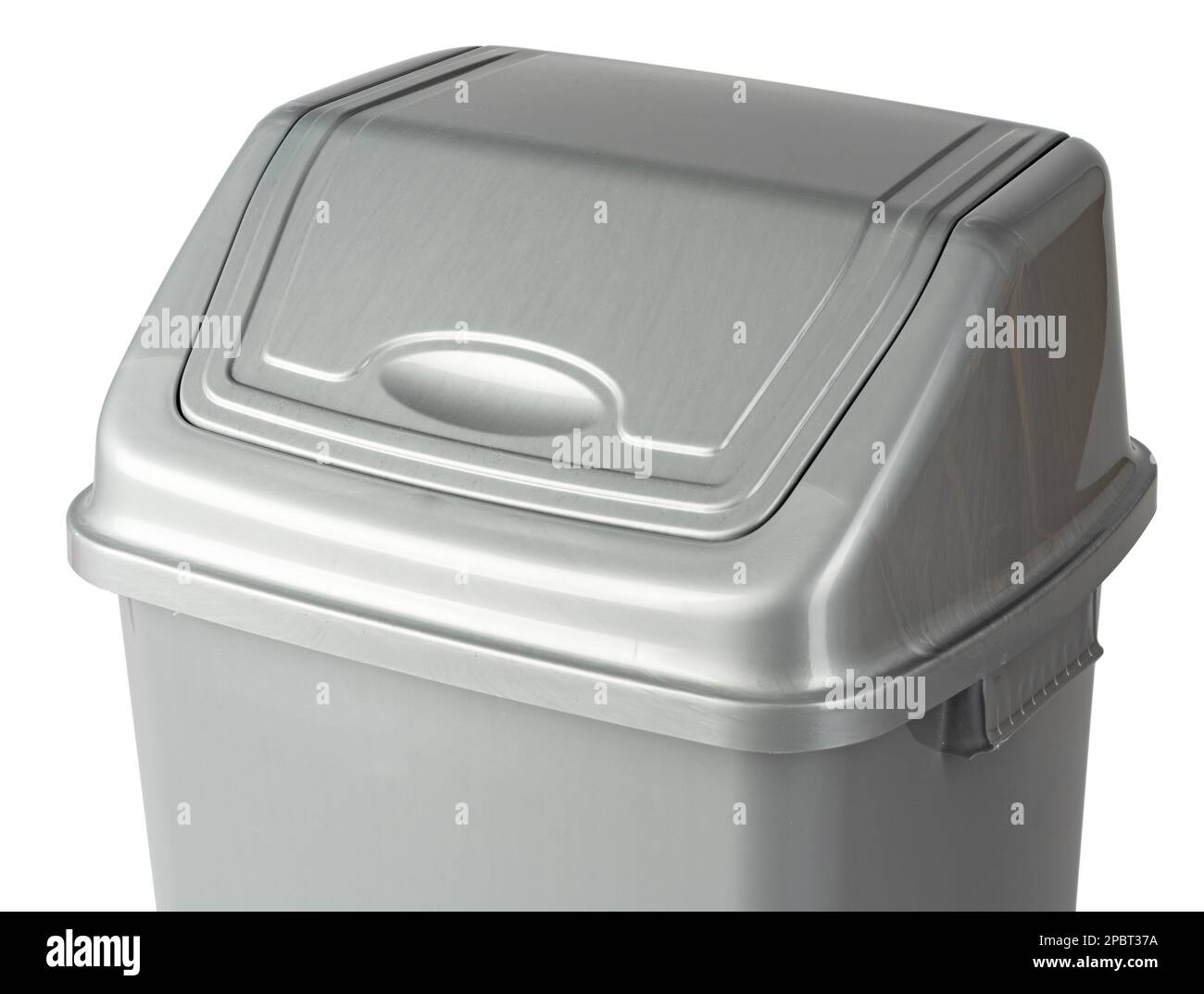 Gray plastic waste bin isolated on white Stock Photo - Alamy