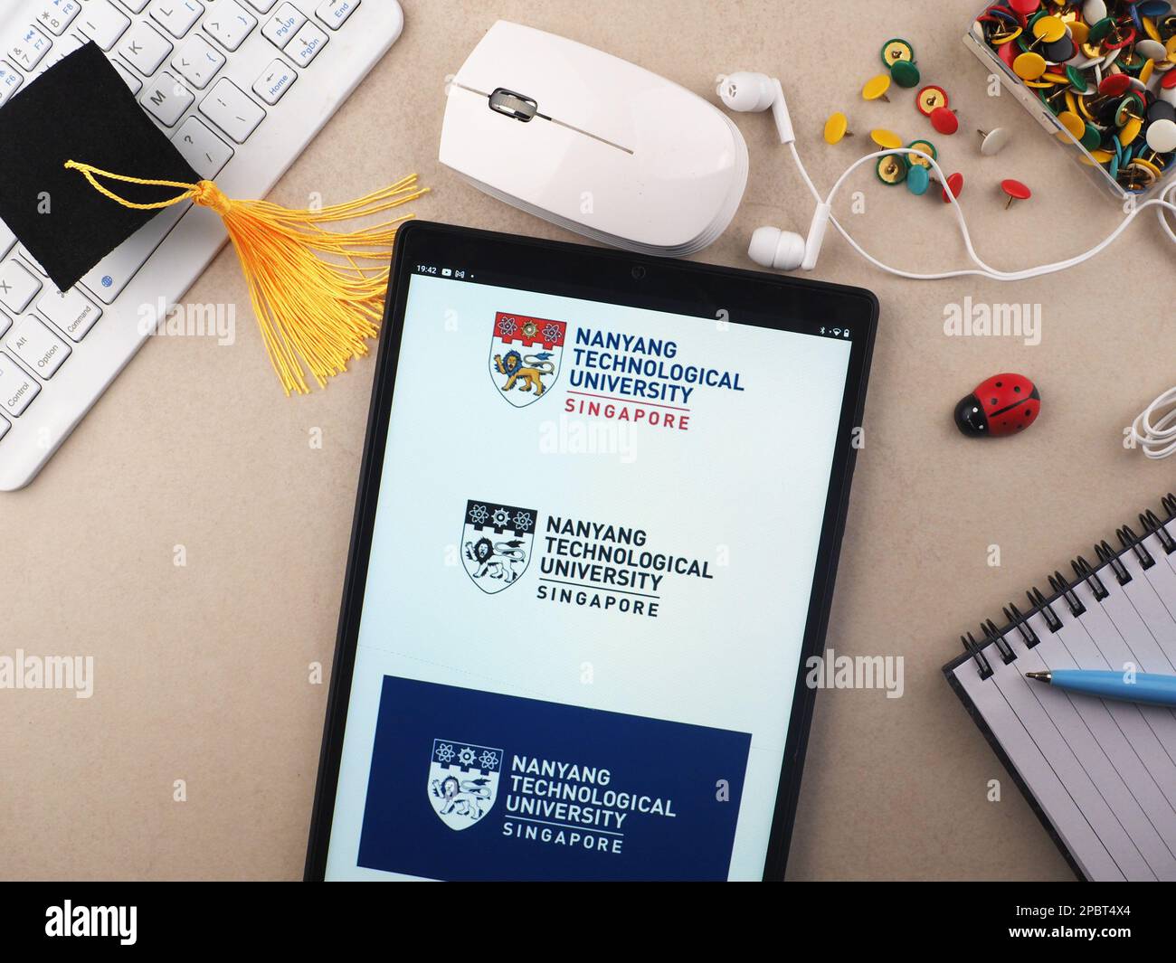 In this photo illustration, Nanyang Technological University, Singapore ...