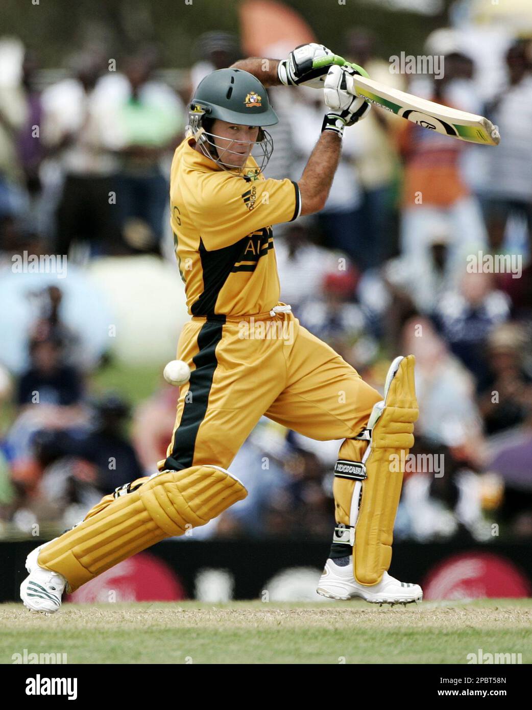 Australia's captain Ricky Ponting plays a cut shot against Scotland in ...